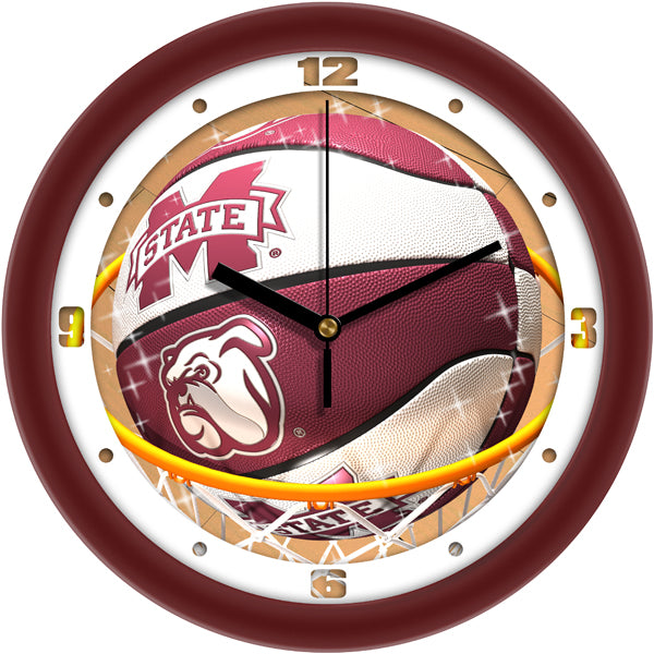 Mississippi State Wall Clock - Basketball Slam Dunk – Pro Sports Watches