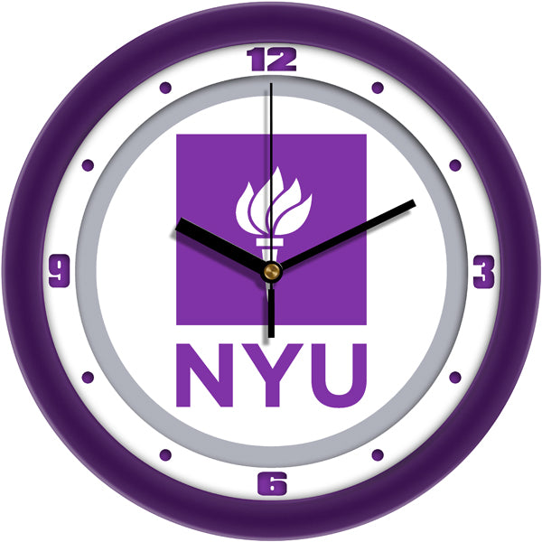NYU Violets Wall Clock - Traditional – Pro Sports Watches