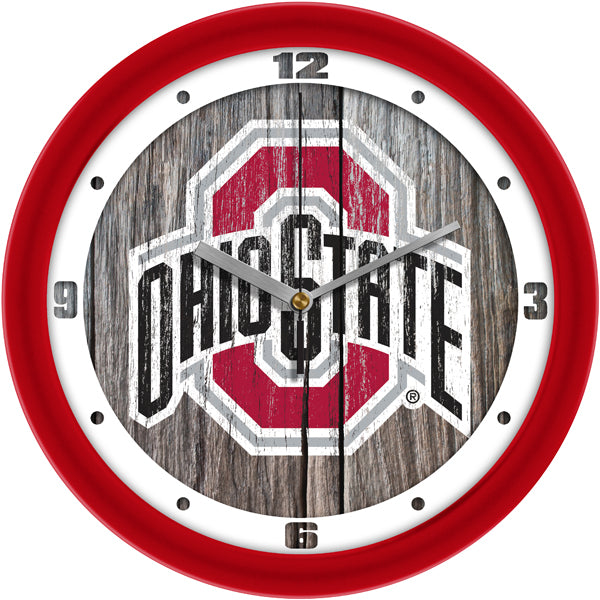 Ohio State Wall Clock - Weathered Wood – Pro Sports Watches
