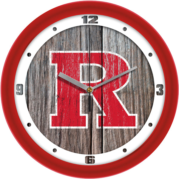 Rutgers Wall Clock - Weathered Wood – Pro Sports Watches