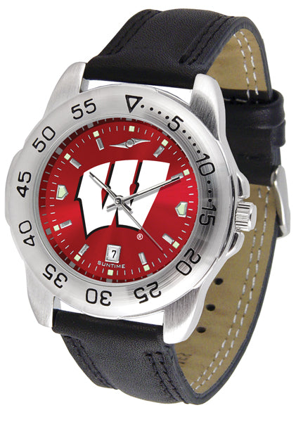 Wisconsin Badgers Sport Leather Men’s Watch - AnoChrome – Pro Sports ...